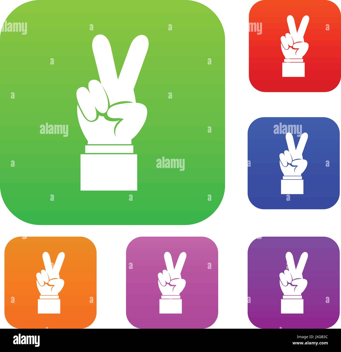 Hand with victory sign set collection Stock Vector Image & Art - Alamy