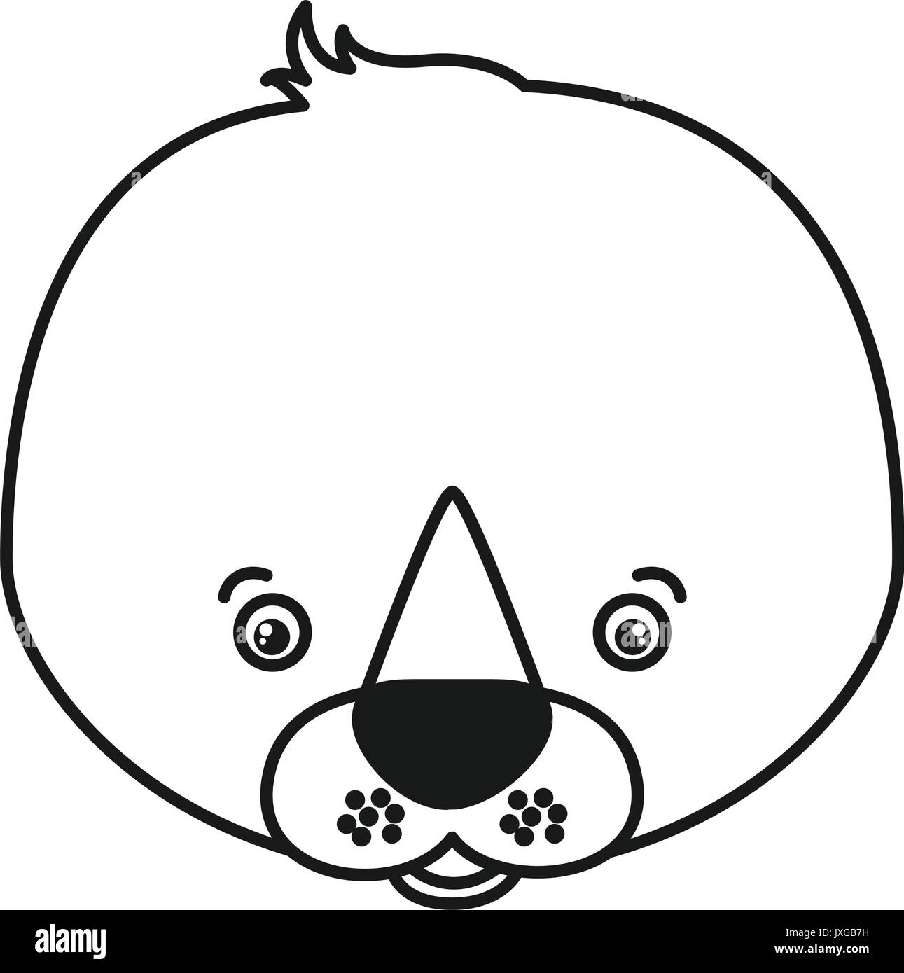 white background with monochrome silhouette caricature face seal Stock ...