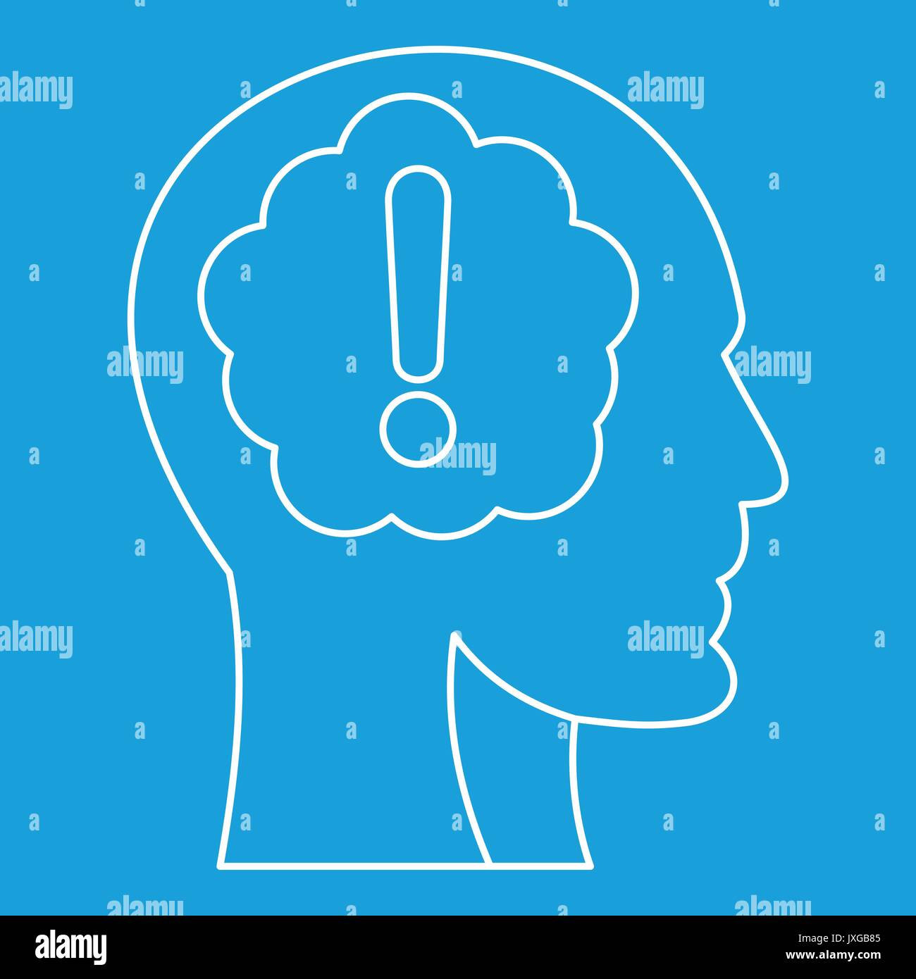 Human face exclamation mark illustration Stock Vector Images - Alamy