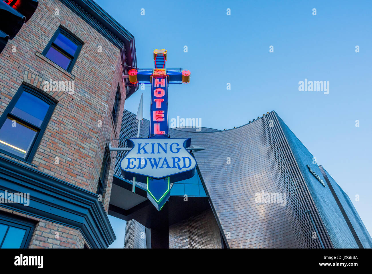 Restored King Edward Hotel neon sign, the National Music Centre ...