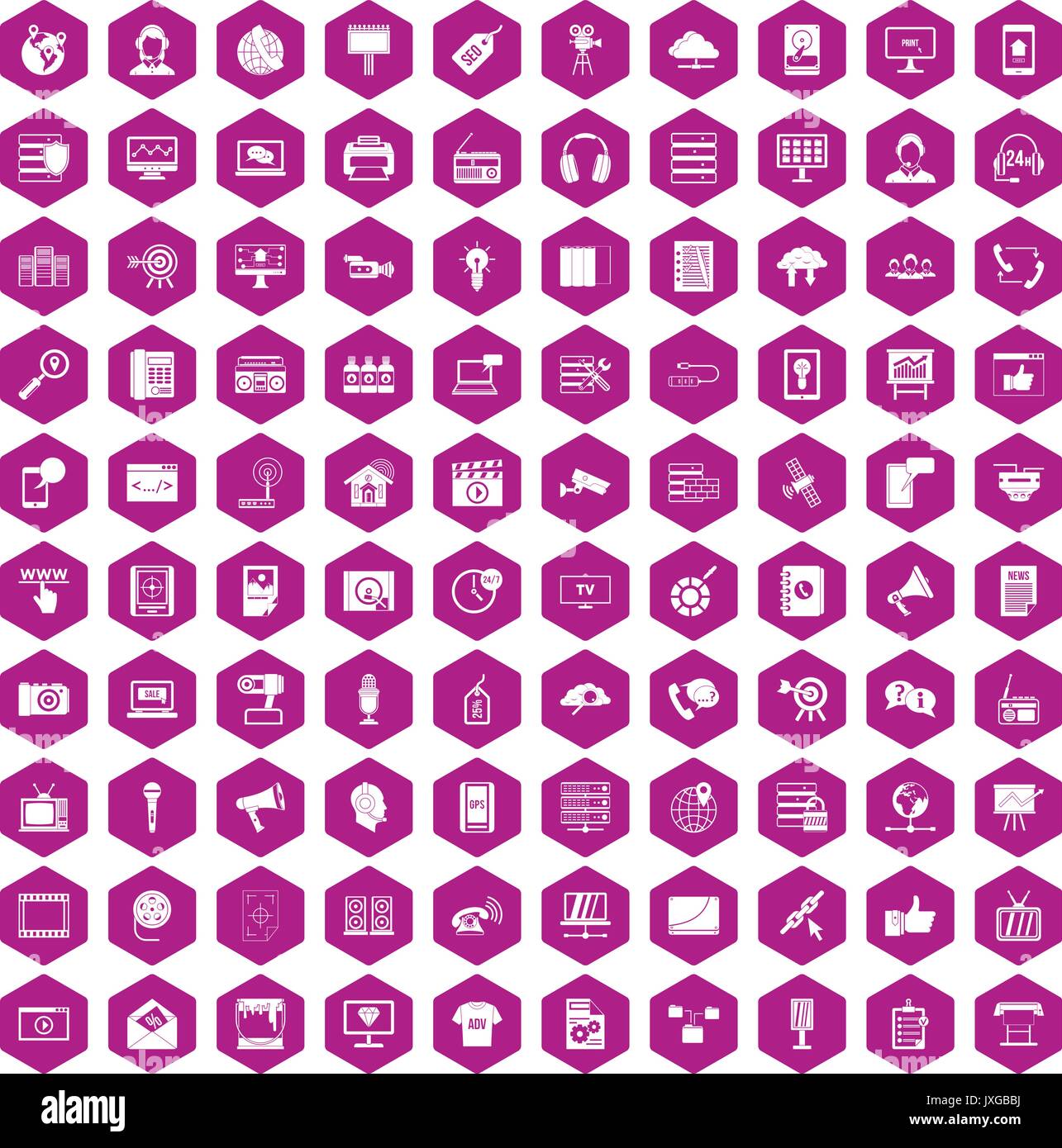 100 information technology icons hi-res stock photography and images ...