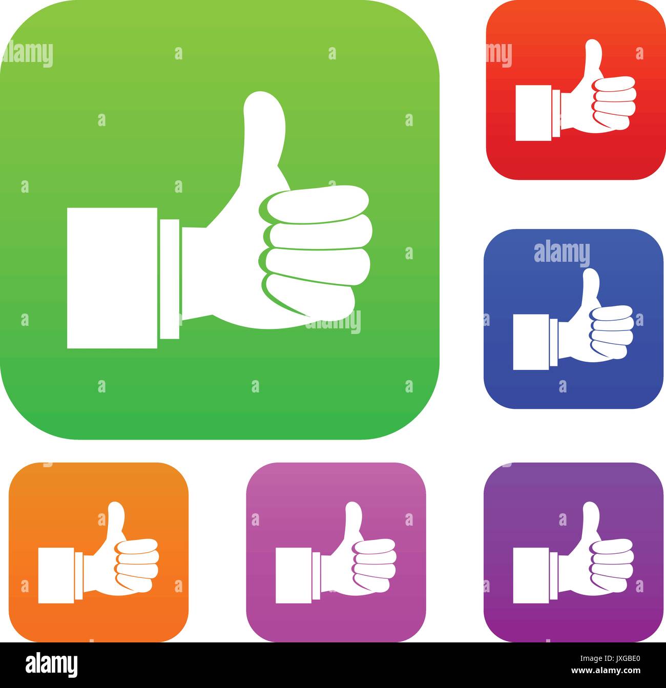Thumb up gesture set collection Stock Vector Image & Art - Alamy