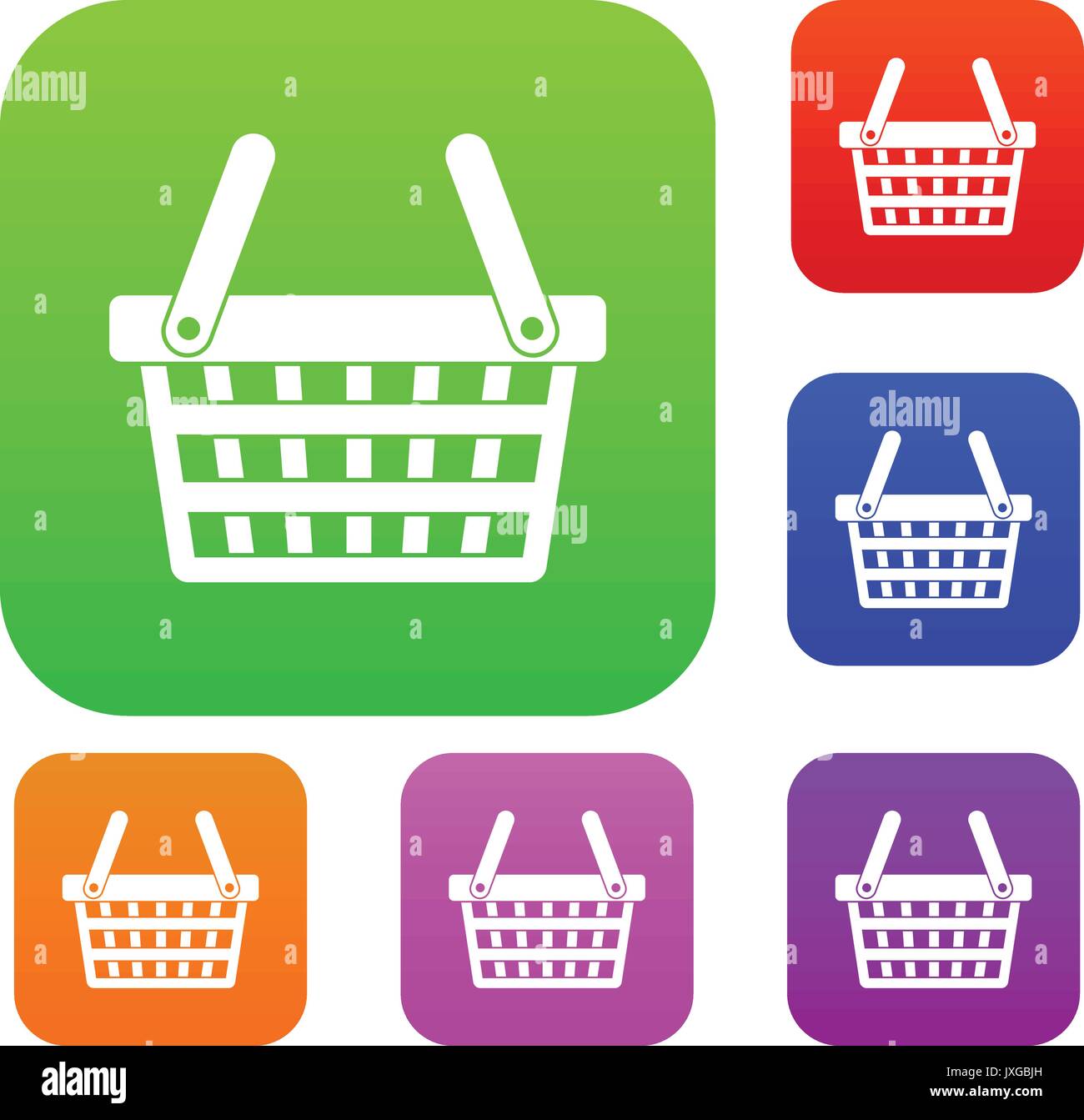 Shopping basket set collection Stock Vector Image & Art - Alamy