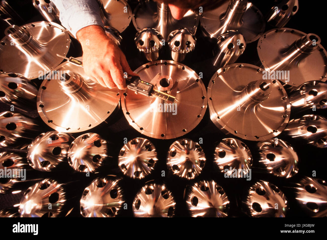 High tech precision metal parts fabrication Stock Photo - Alamy