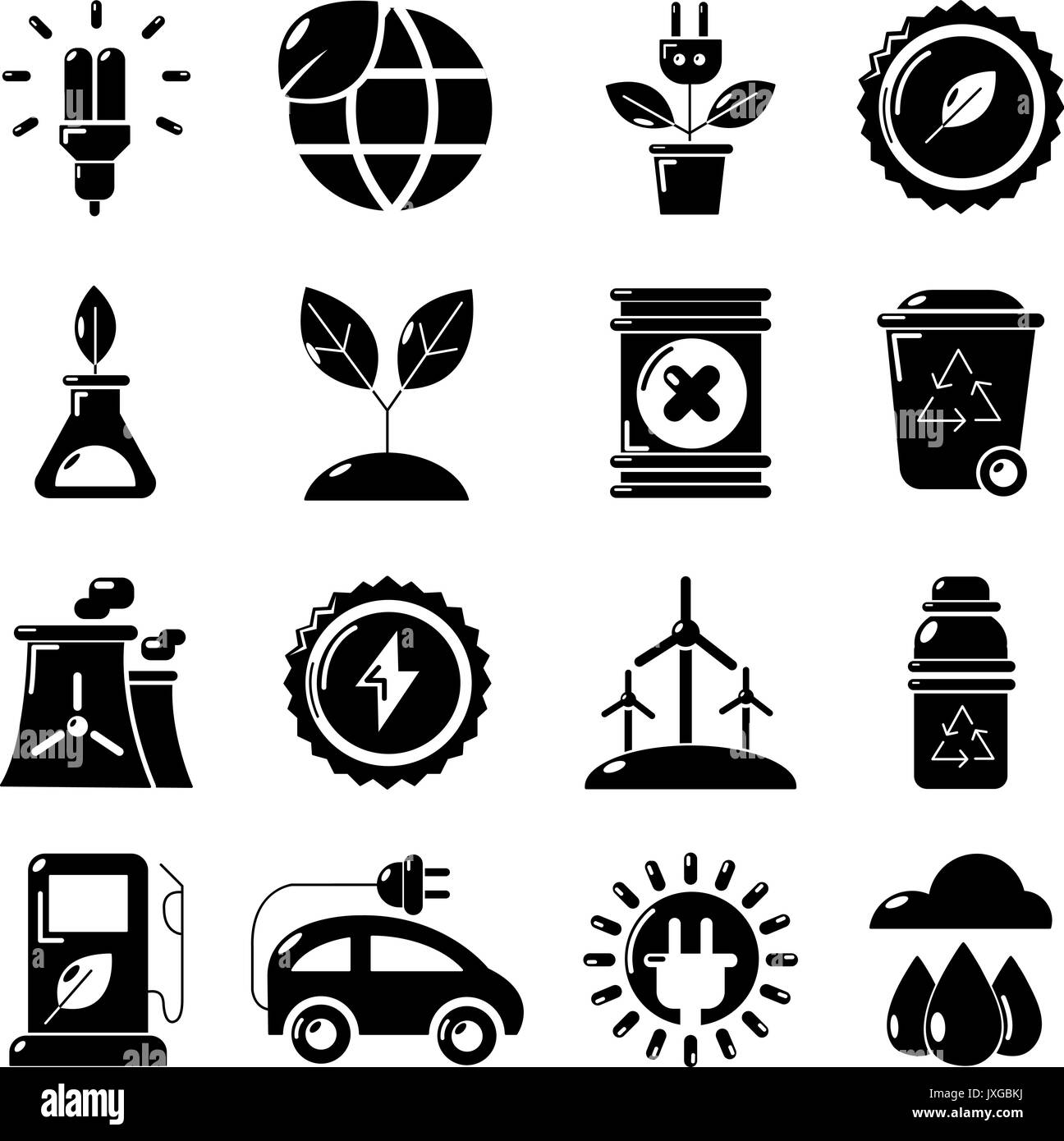 Ecology icons set, simple style Stock Vector Image & Art - Alamy
