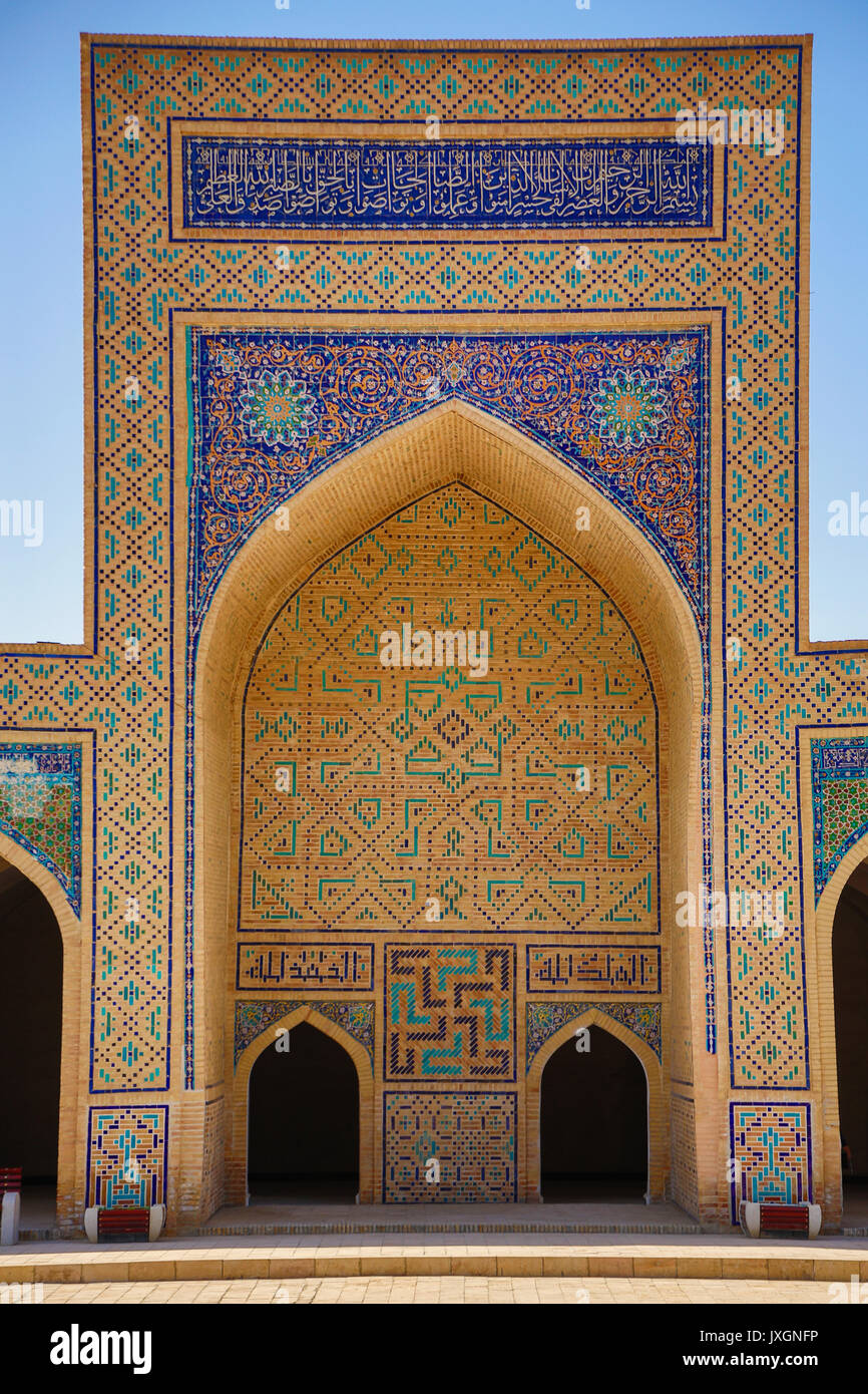 Front view of madrassa in Bukhara, Uzbekistan Stock Photo - Alamy