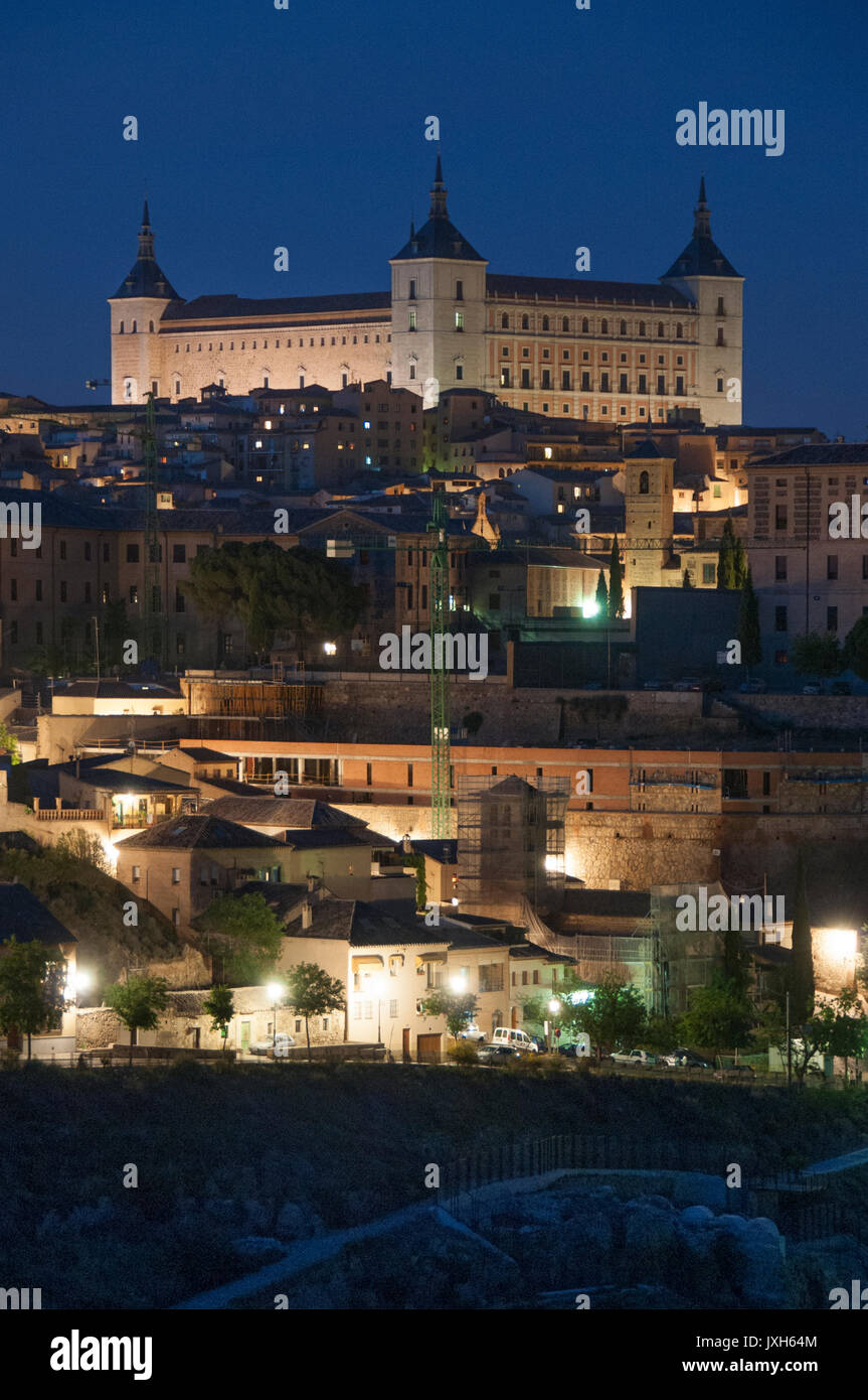 The Alcazar at Night, Toledo, Spain Stock Photo - Alamy