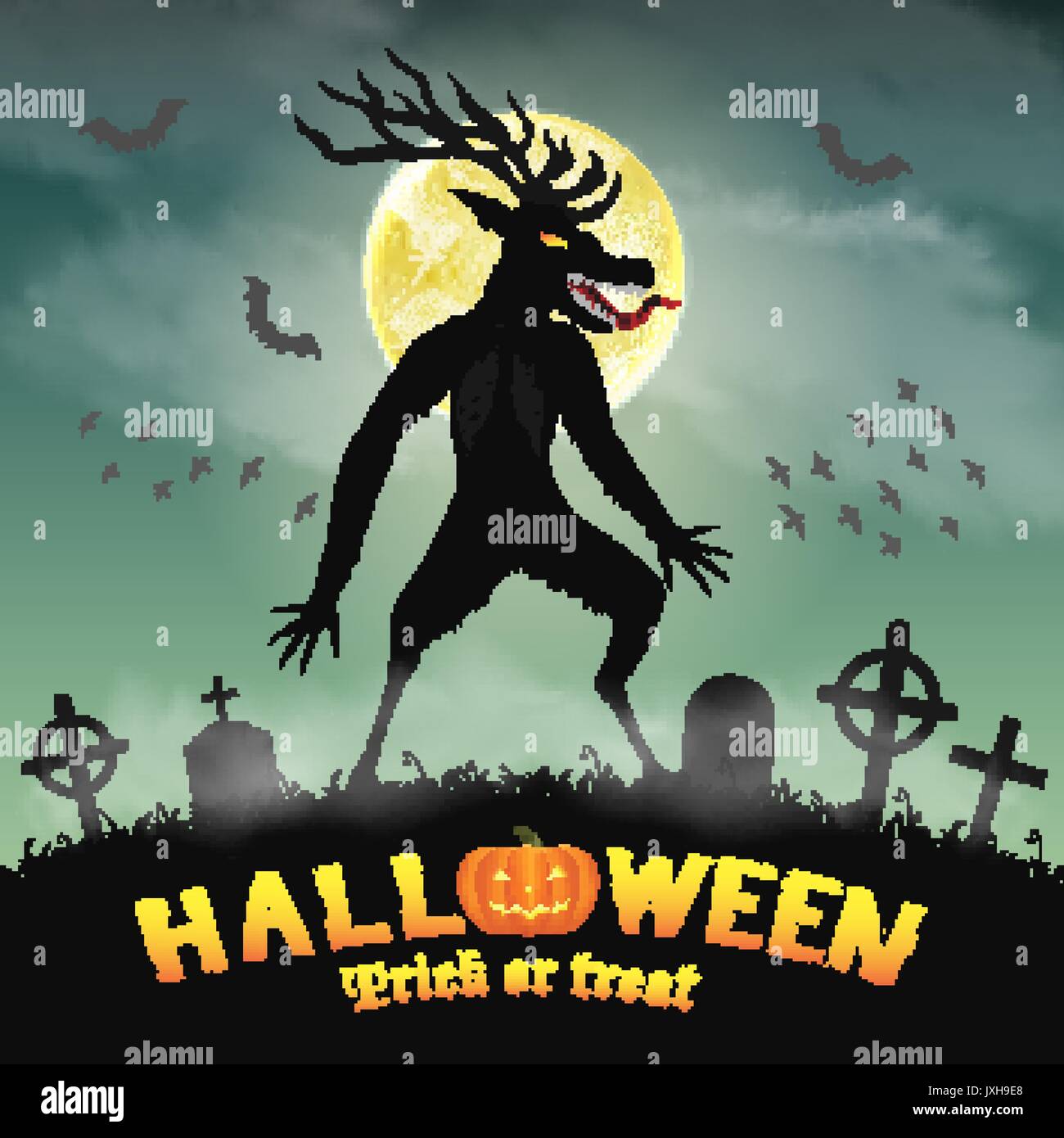 Fantasy background scary monster Stock Vector Images - Alamy