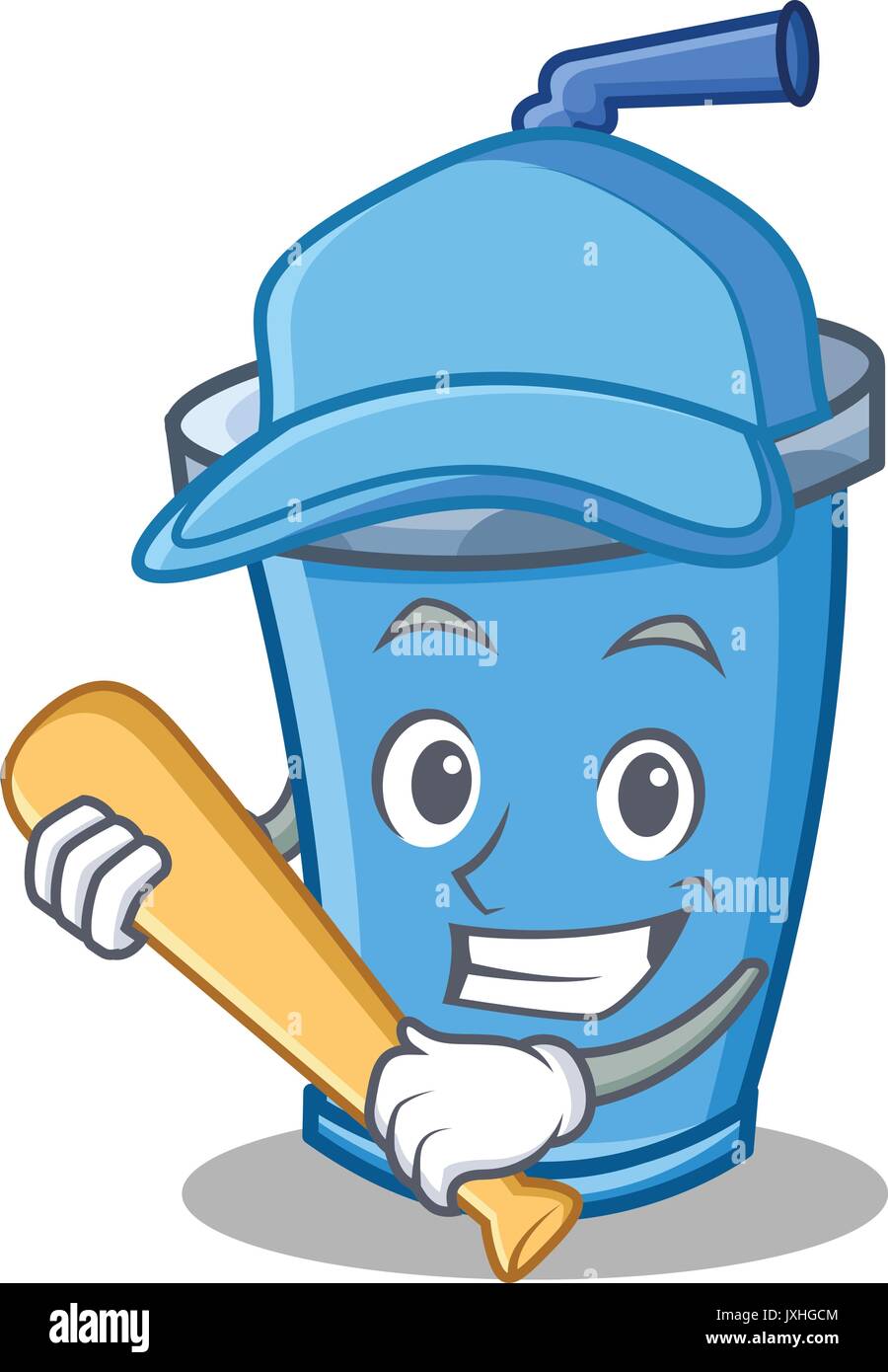 Playing baseball soda drink character cartoon Stock Vector Image & Art ...