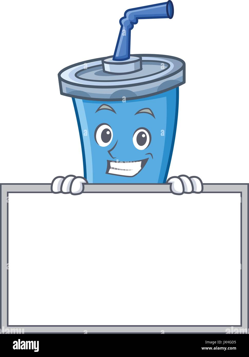 Grinning soda drink character cartoon with board Stock Vector Image ...