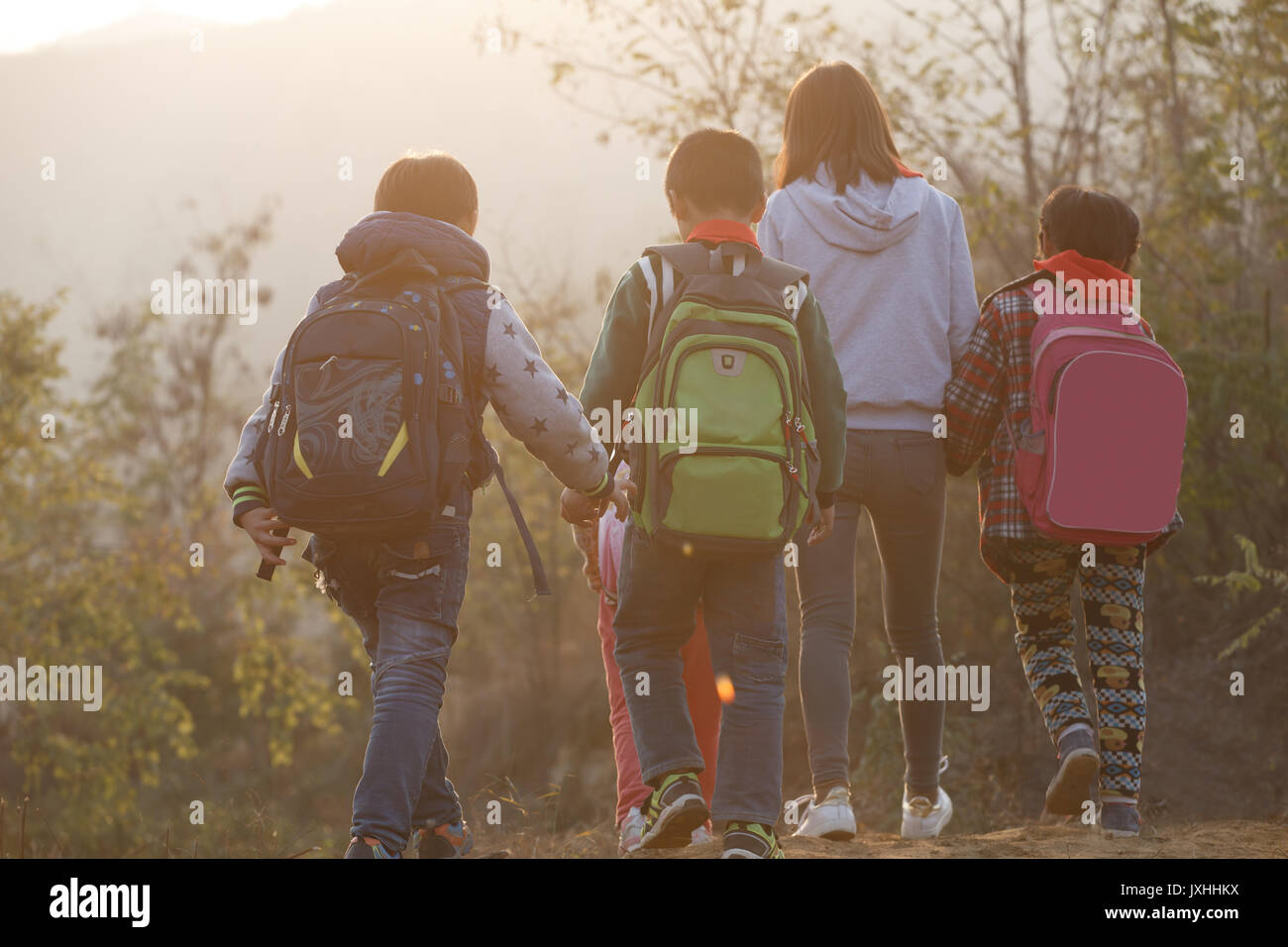 Outdoor activities for rural women teachers and students Stock Photo ...