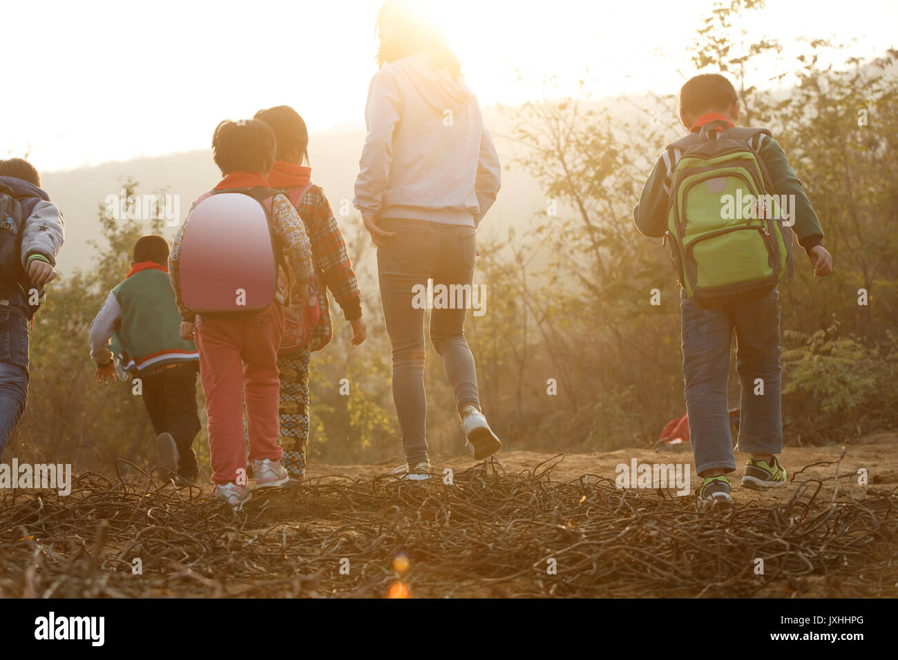 Outdoor activities for rural women teachers and students Stock Photo ...