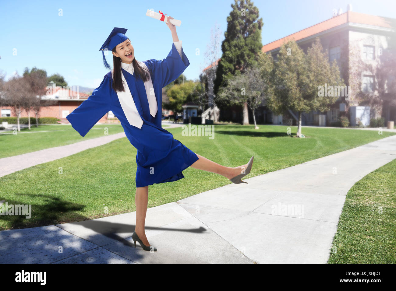 Graduation students blue hi-res stock photography and images - Alamy