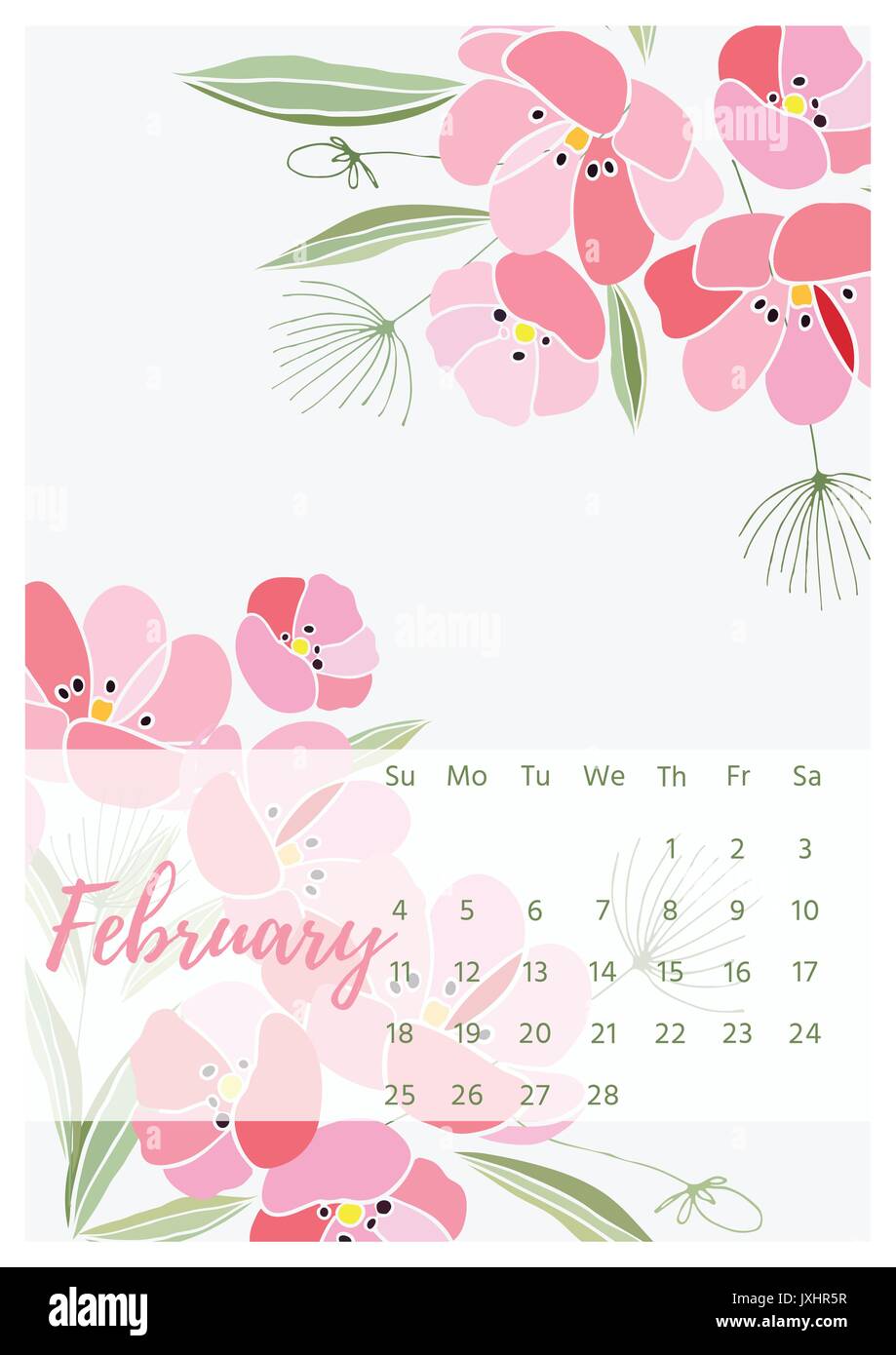 Vintage floral calendar 2018 Stock Vector Image & Art - Alamy