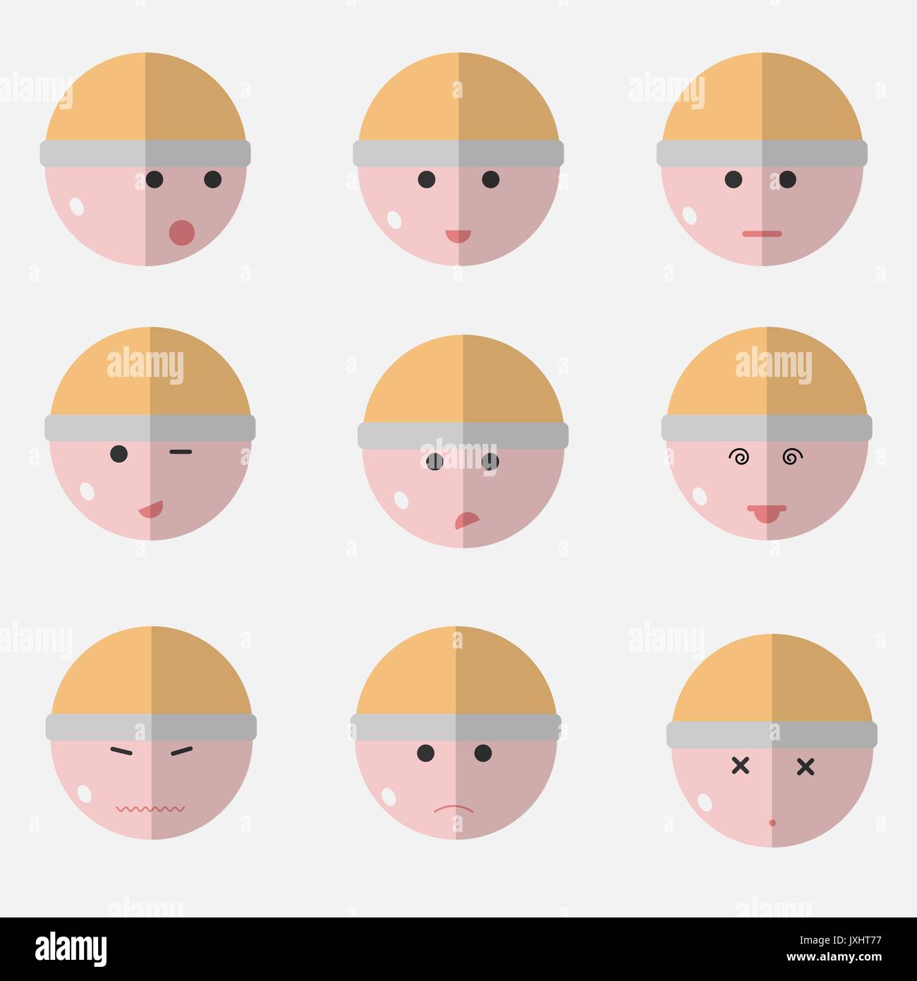 Flat emotions faces Stock Vector Image & Art - Alamy