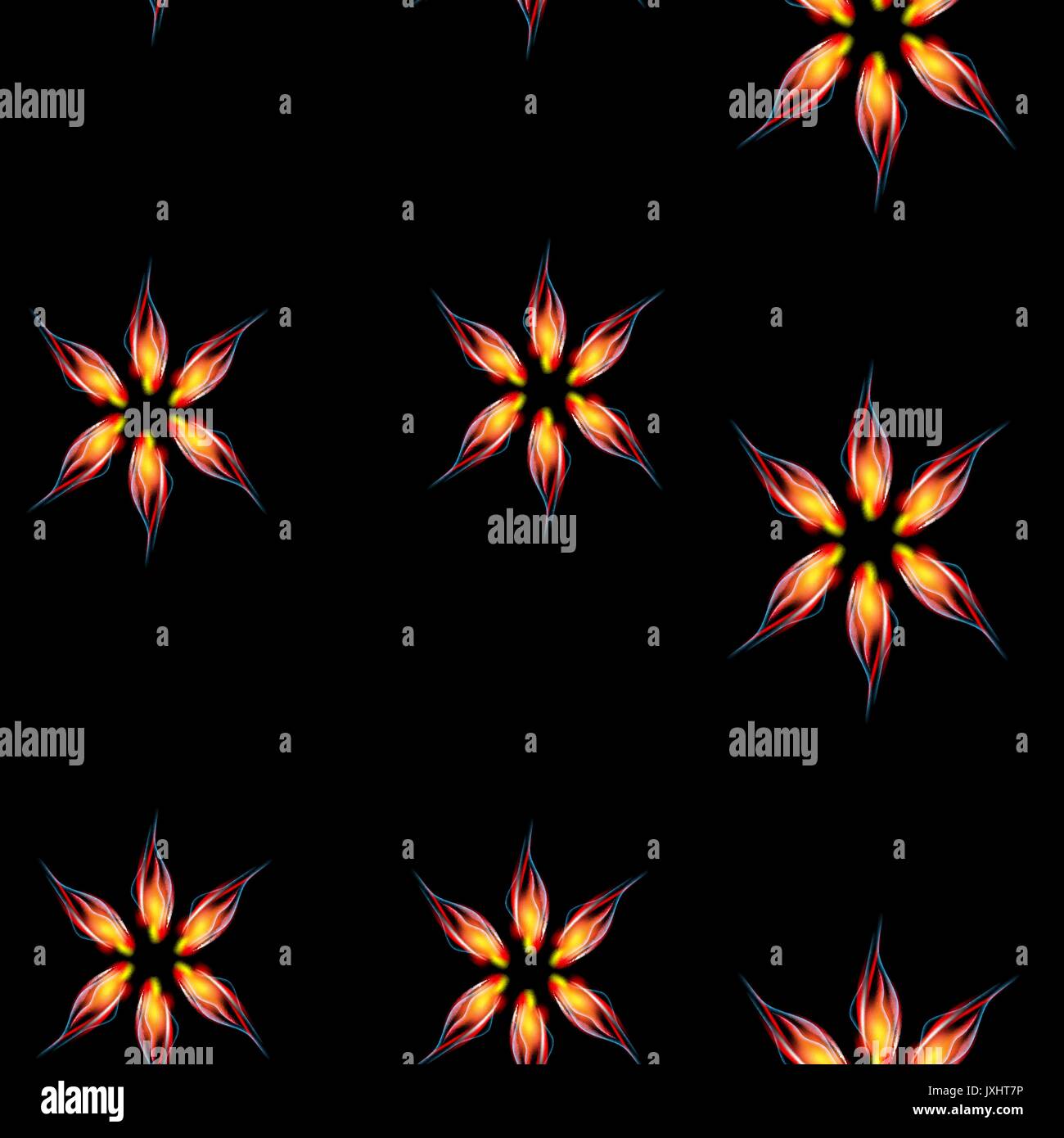 Fire flowers seamless pattern Stock Vector Image & Art - Alamy