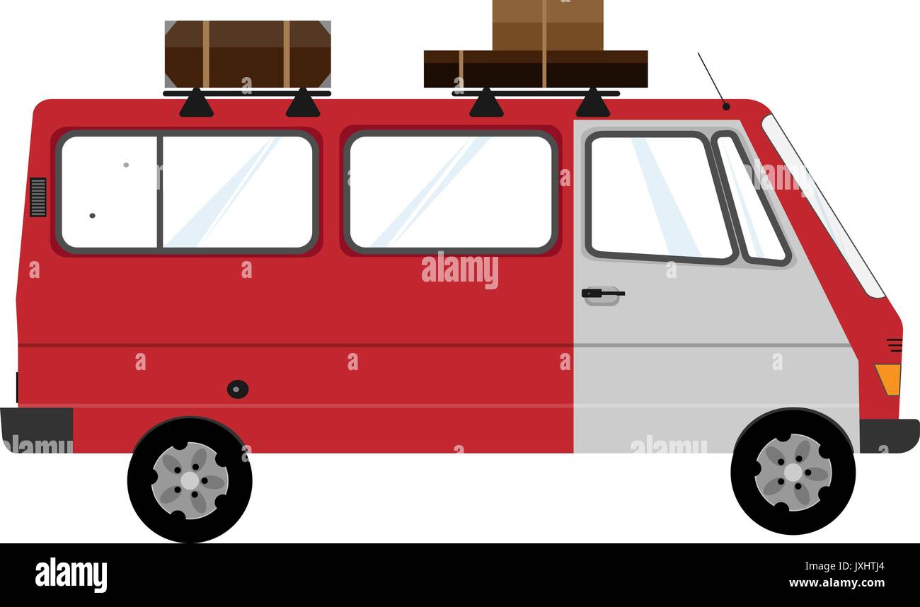 Old mini bus Stock Vector Images - Alamy