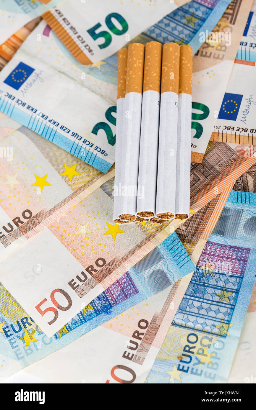 Euros cigarettes hi-res stock photography and images - Alamy