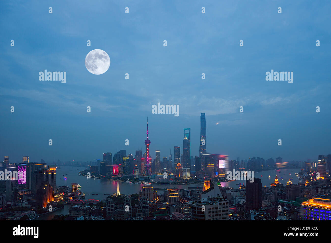Night view of Shanghai City,China Stock Photo - Alamy