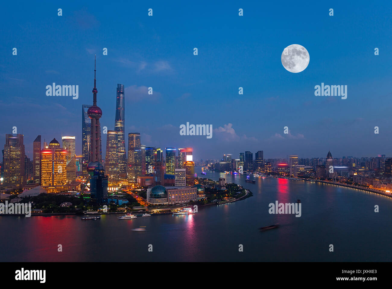 Night view of Shanghai City,China Stock Photo - Alamy