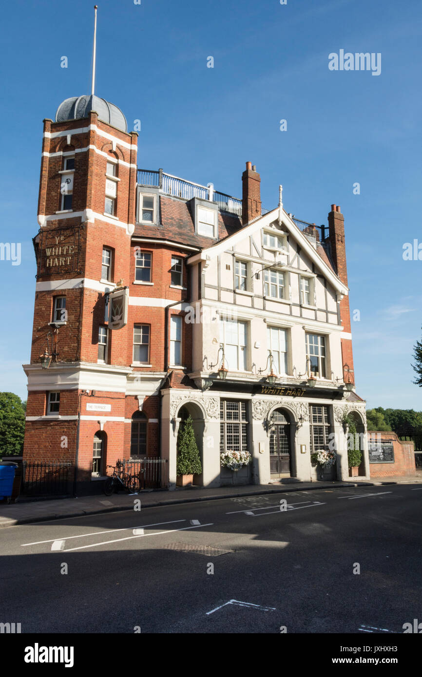 The White Hart public house on the Terrace in Barnes, London, SW13, UK ...
