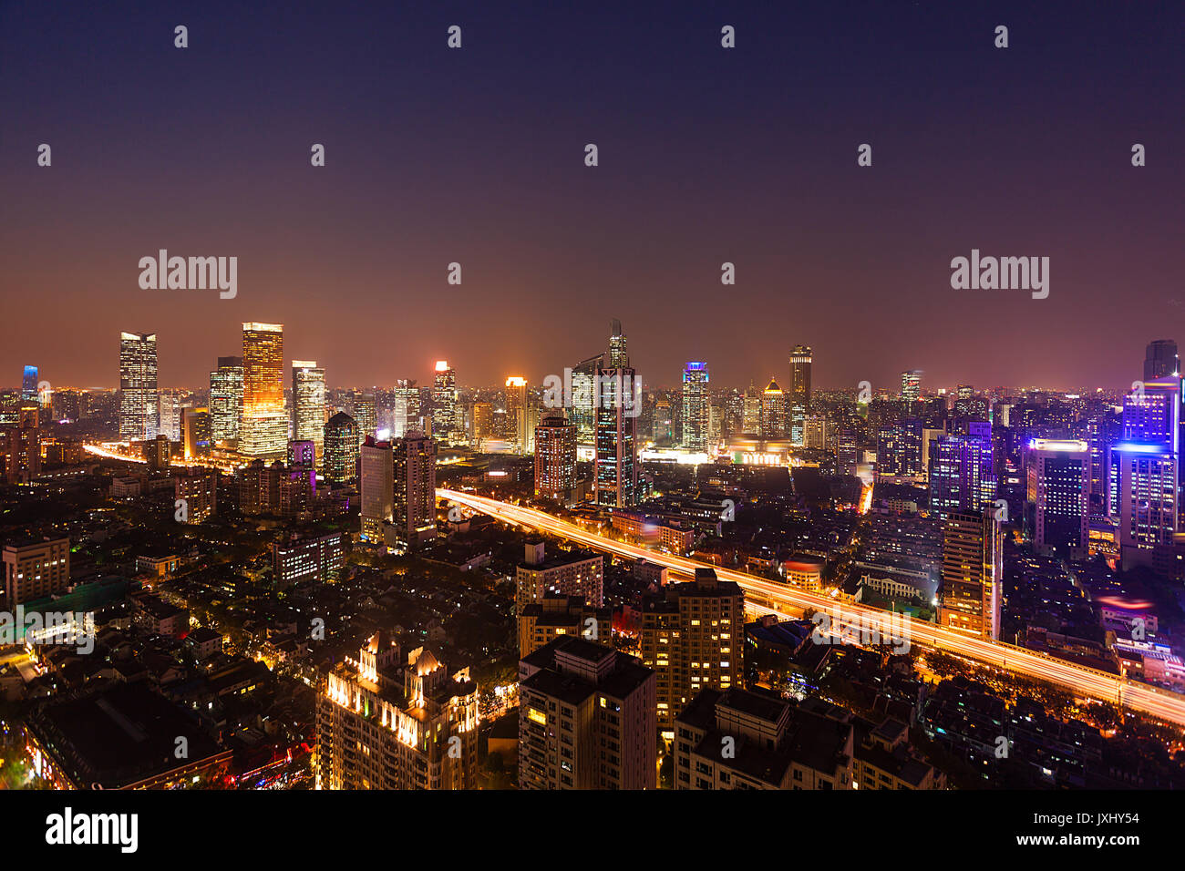 Night view of Shanghai City Stock Photo - Alamy