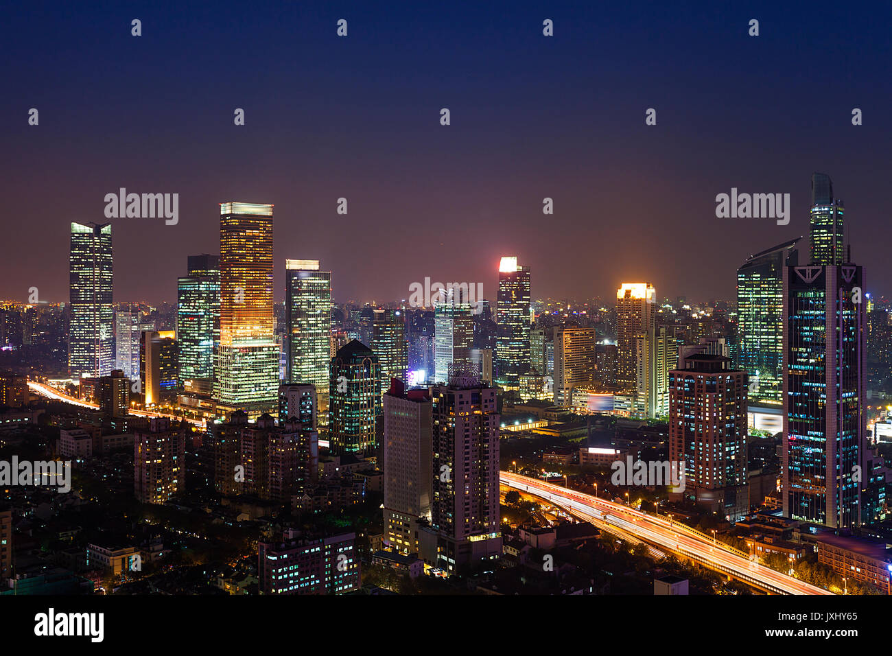 Night view of Shanghai City Stock Photo - Alamy