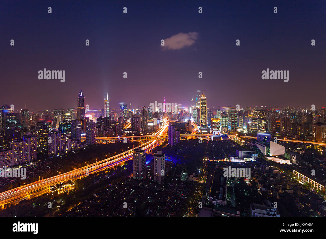 Night view of Shanghai City Stock Photo - Alamy