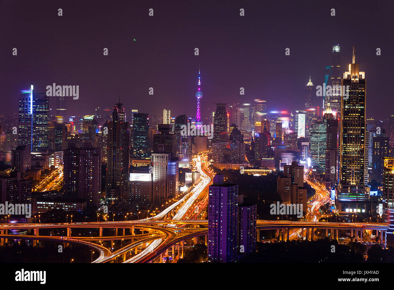 Night view of Shanghai City Stock Photo - Alamy