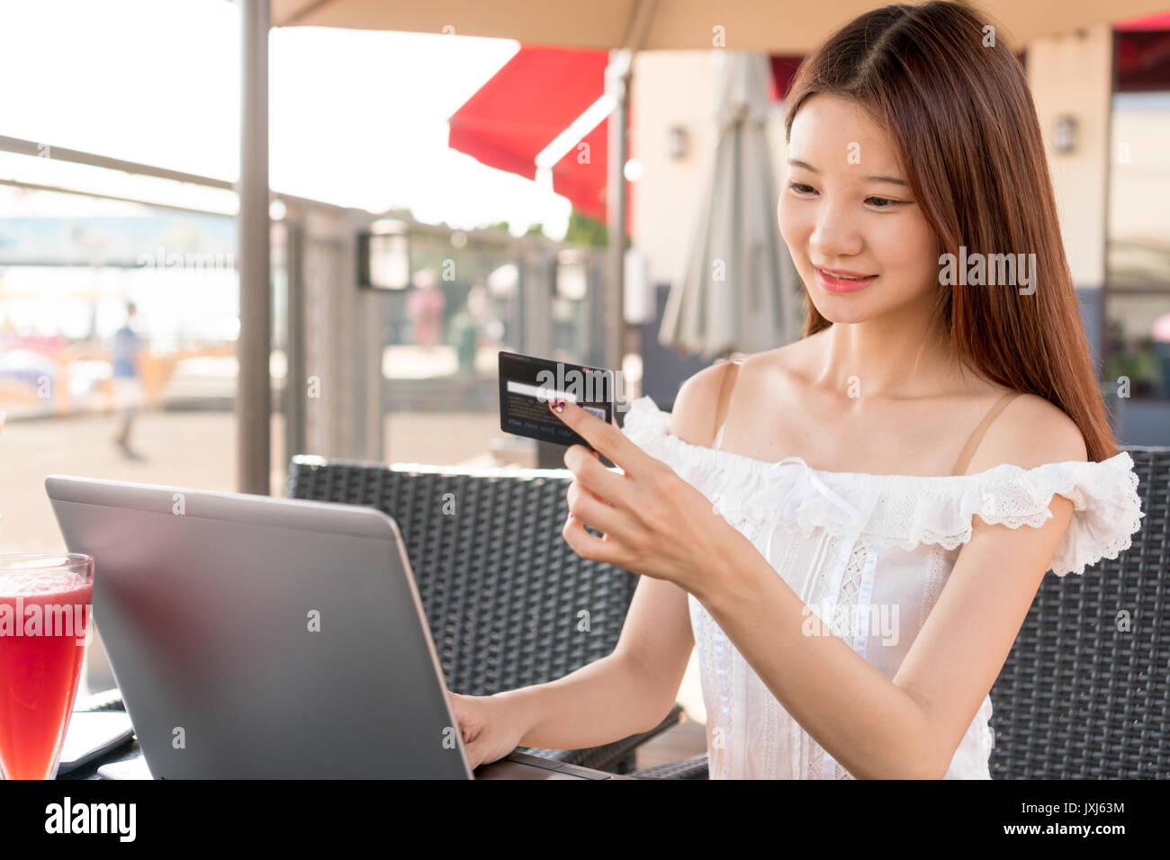 girl watching laptop Stock Photo - Alamy