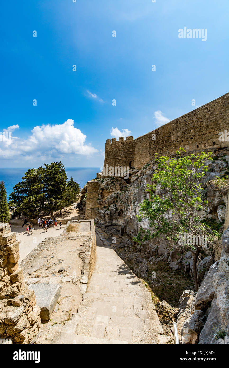 Main entrance to Lindos castle, Rhodes island, Greece Stock Photo - Alamy