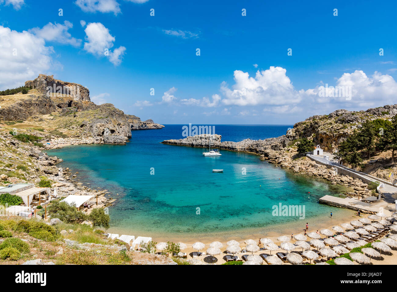 View of agios pavlos beach and coastline hi-res stock photography and images - Alamy