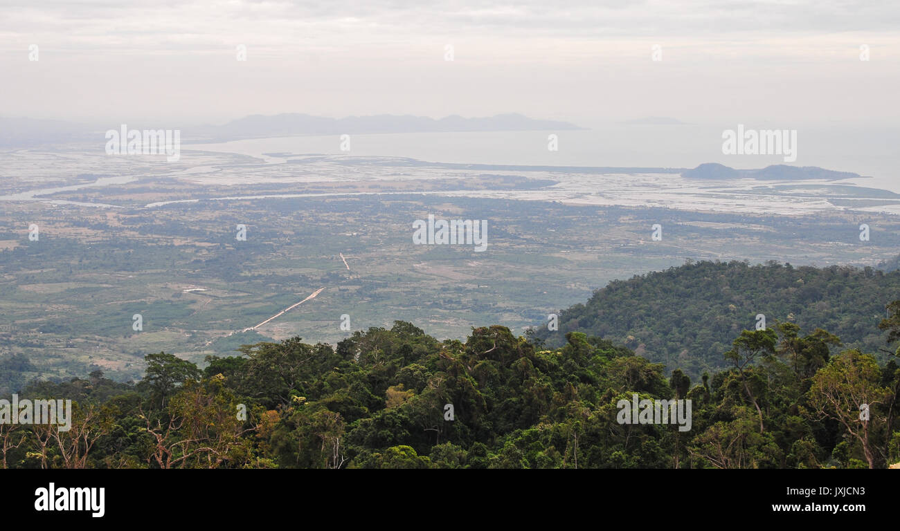 Mountain scenery on Bokor Hill in Kampot, Cambodia. The main attraction ...