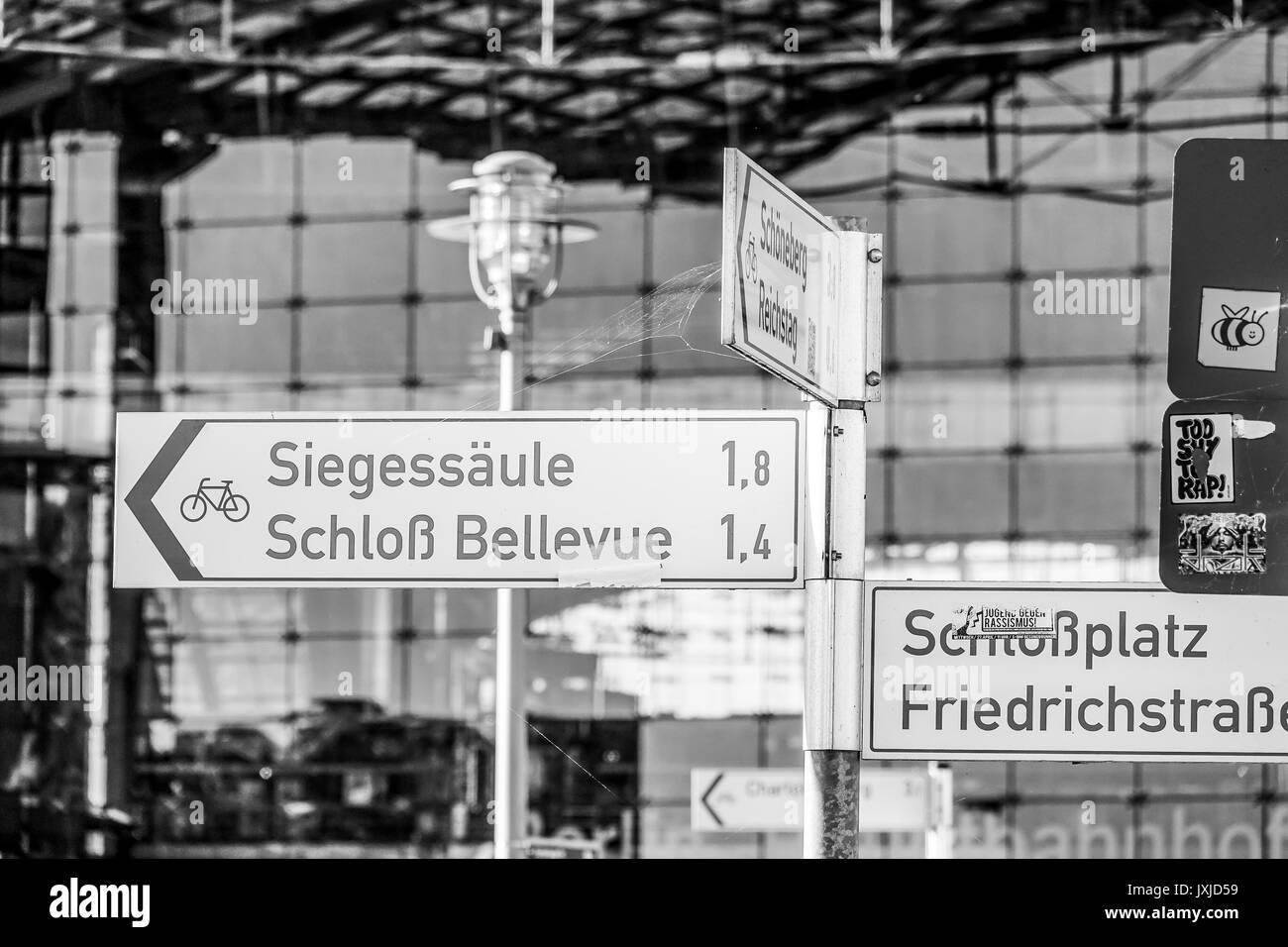 German street signs Black and White Stock Photos & Images - Alamy