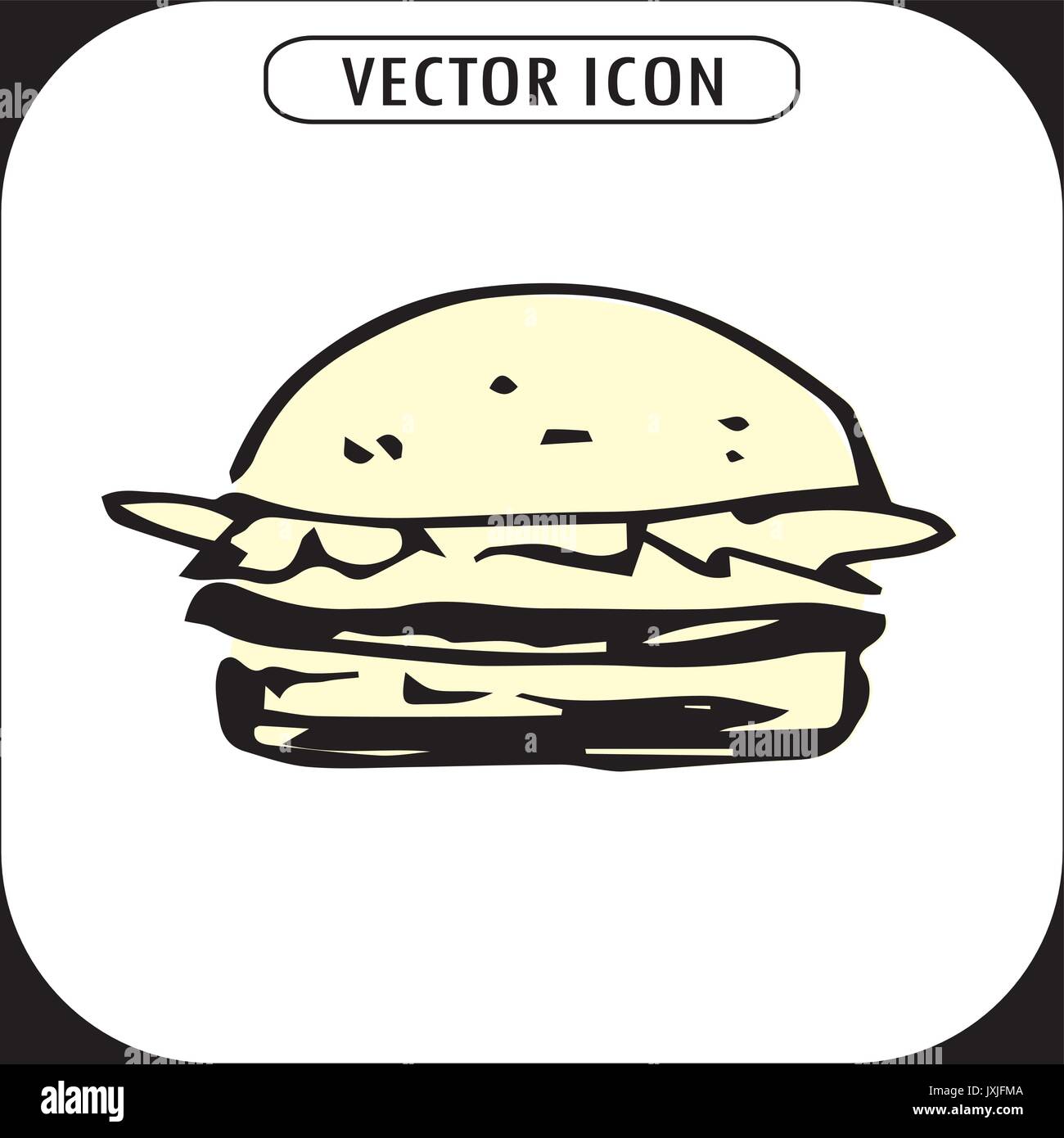 hamburger, hand drawn icon ,vector llustration Stock Vector Image & Art ...