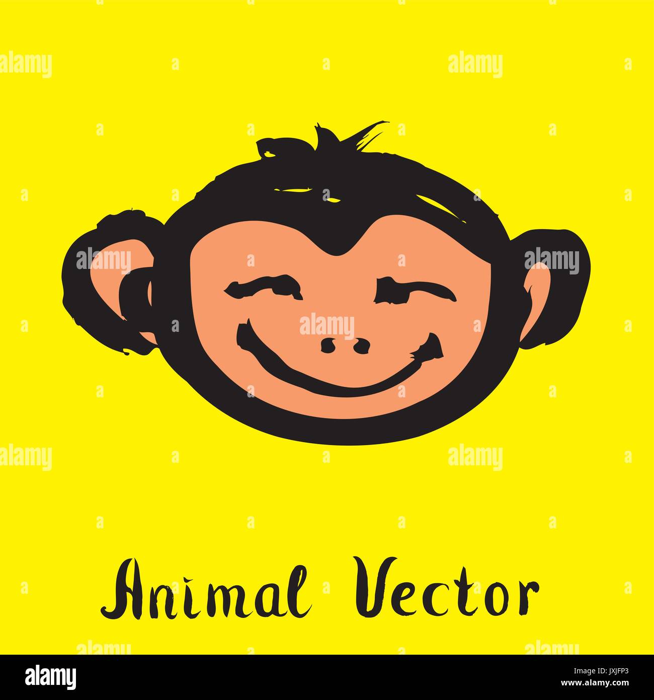 Hand drawn monkey , doodle vector illustration Stock Vector Image & Art ...