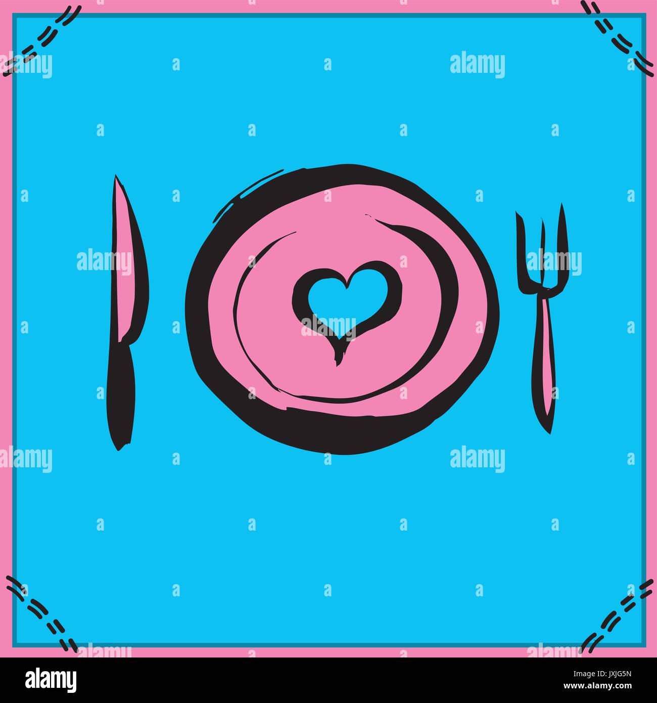Hand drawn restaurant poster - vector Stock Vector Image & Art - Alamy