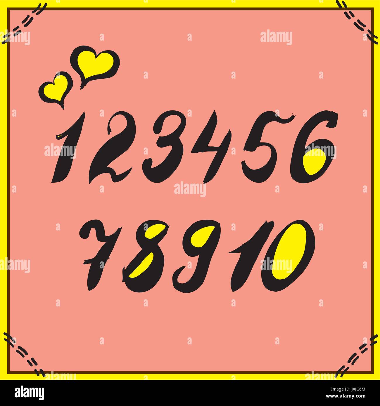 Alphabet Numbers Hand Drawn Doodle Sketch Vector Illustration Of Hand