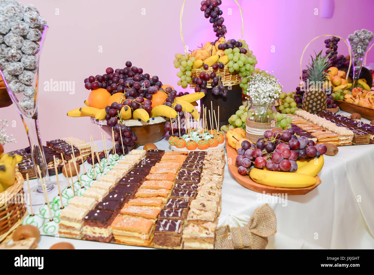candy bar.sweets arrangements for wedding reception Stock Photo - Alamy
