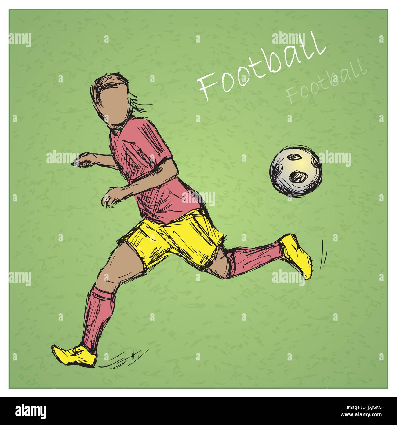 Football player. Vector hand drawing Stock Vector Image & Art - Alamy