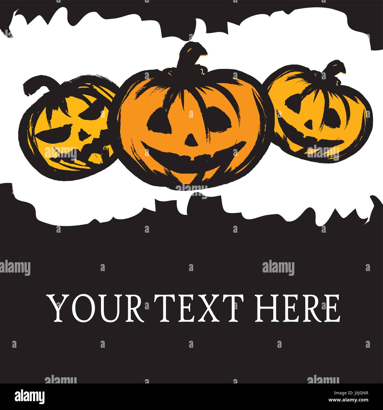 Halloween Party Background with Pumpkins, vector Stock Vector Image ...