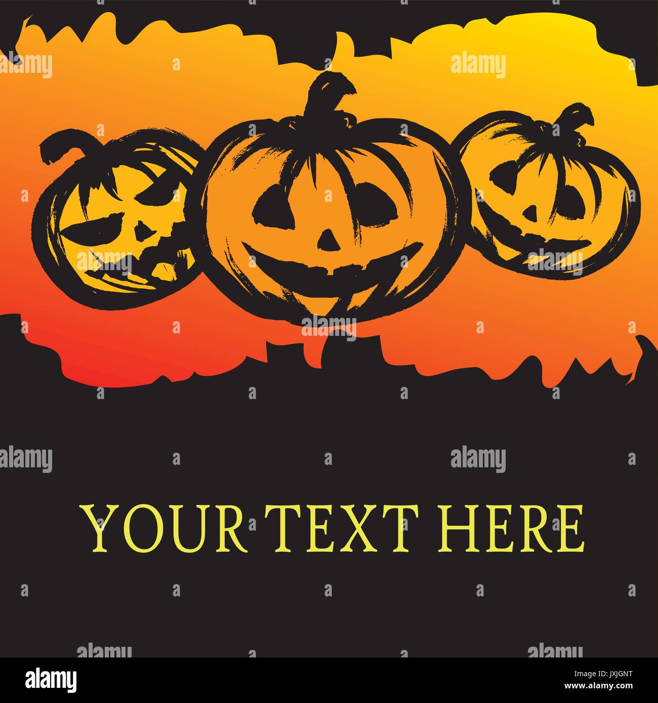 Halloween Party Background with Pumpkins, vector Stock Vector Image ...