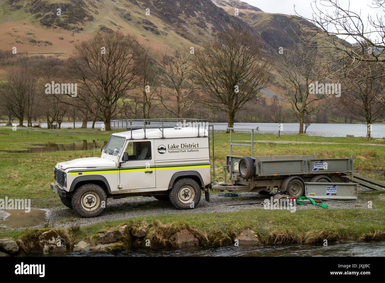 National Park rangers working in Buttermere Valley, Lake district ...