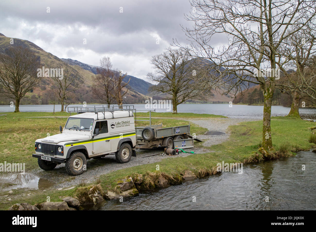 National Park rangers working in Buttermere Valley, Lake district ...