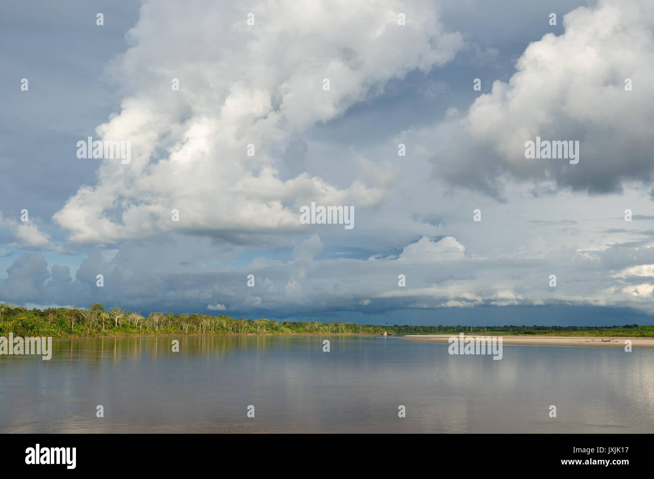 Peru, Peruvian Amazonas landscape. The photo present reflections of ...