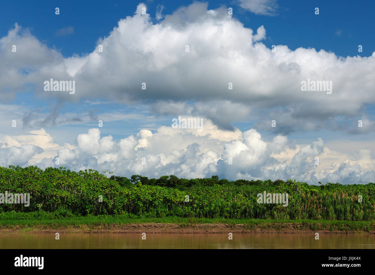 Peru, Peruvian Amazonas landscape. The photo present reflections of ...
