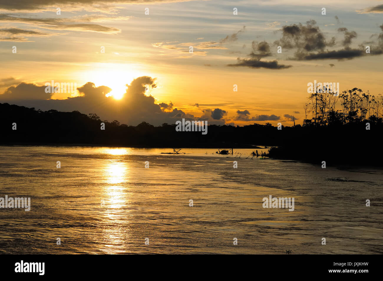 South America, Amazonas landscape. The photo present Sunset on the ...