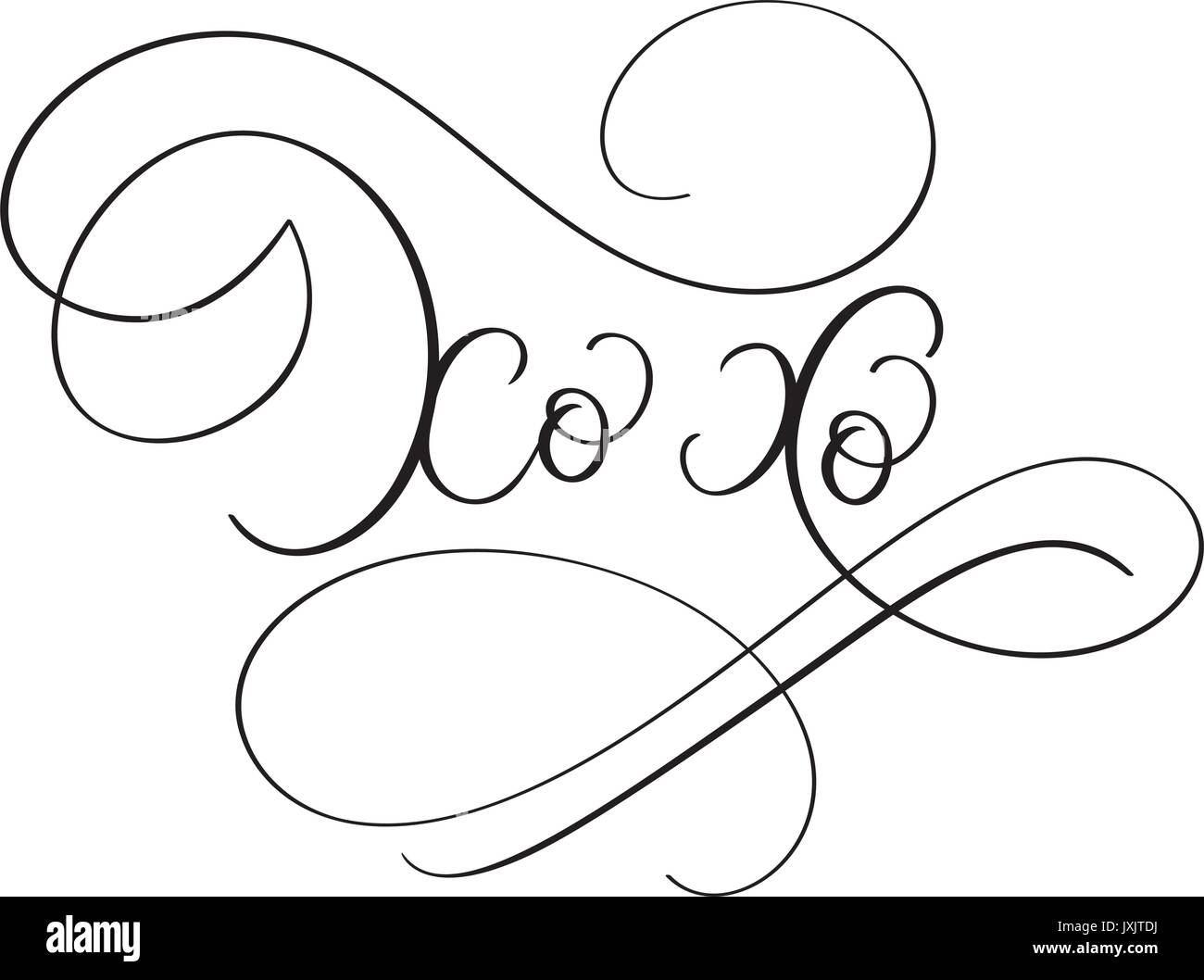 xo xo words on white background. Hand drawn Calligraphy lettering ...