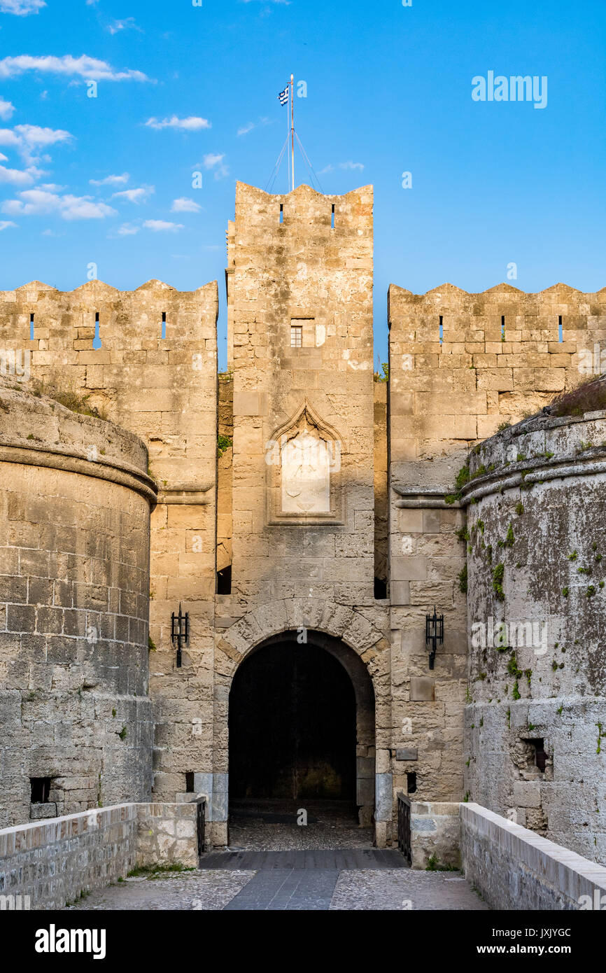 Gate d’Amboise in Rhodes, grand gate below the Grand Master Palace, and ...