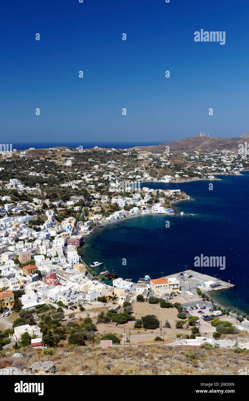 View of Aghia Marina and Alinta Bay from Panteli Castle, Leros ...
